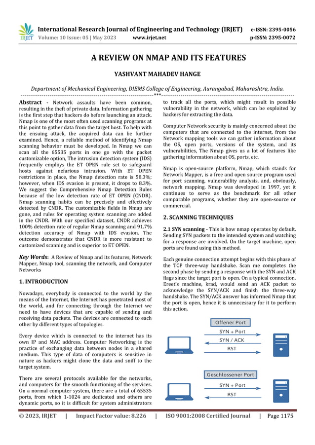 A REVIEW ON NMAP AND ITS FEATURES | PDF | Operating Systems | Computer Software and Applications