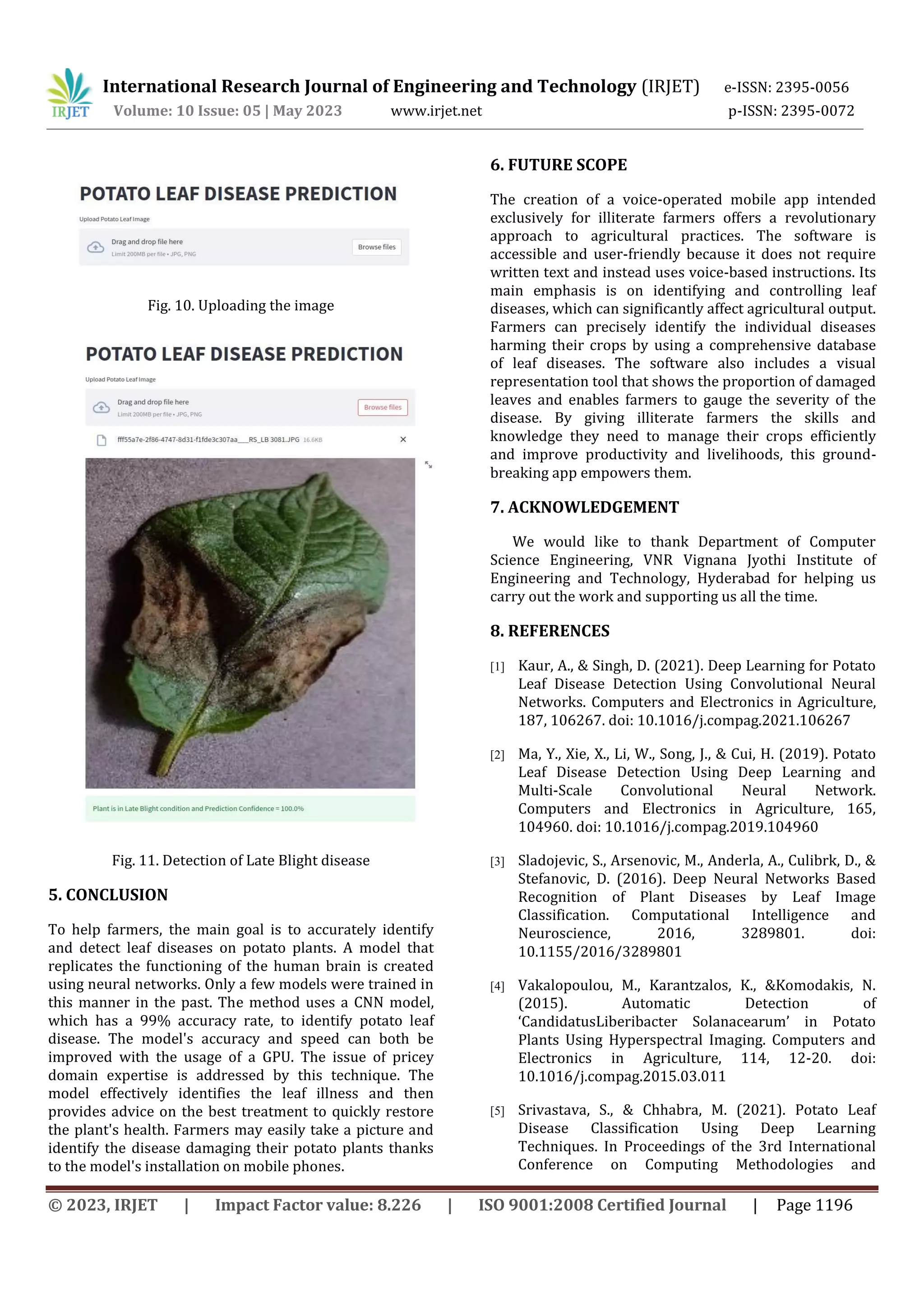 Potato leaf disease detection using convolutional neural networks | PDF