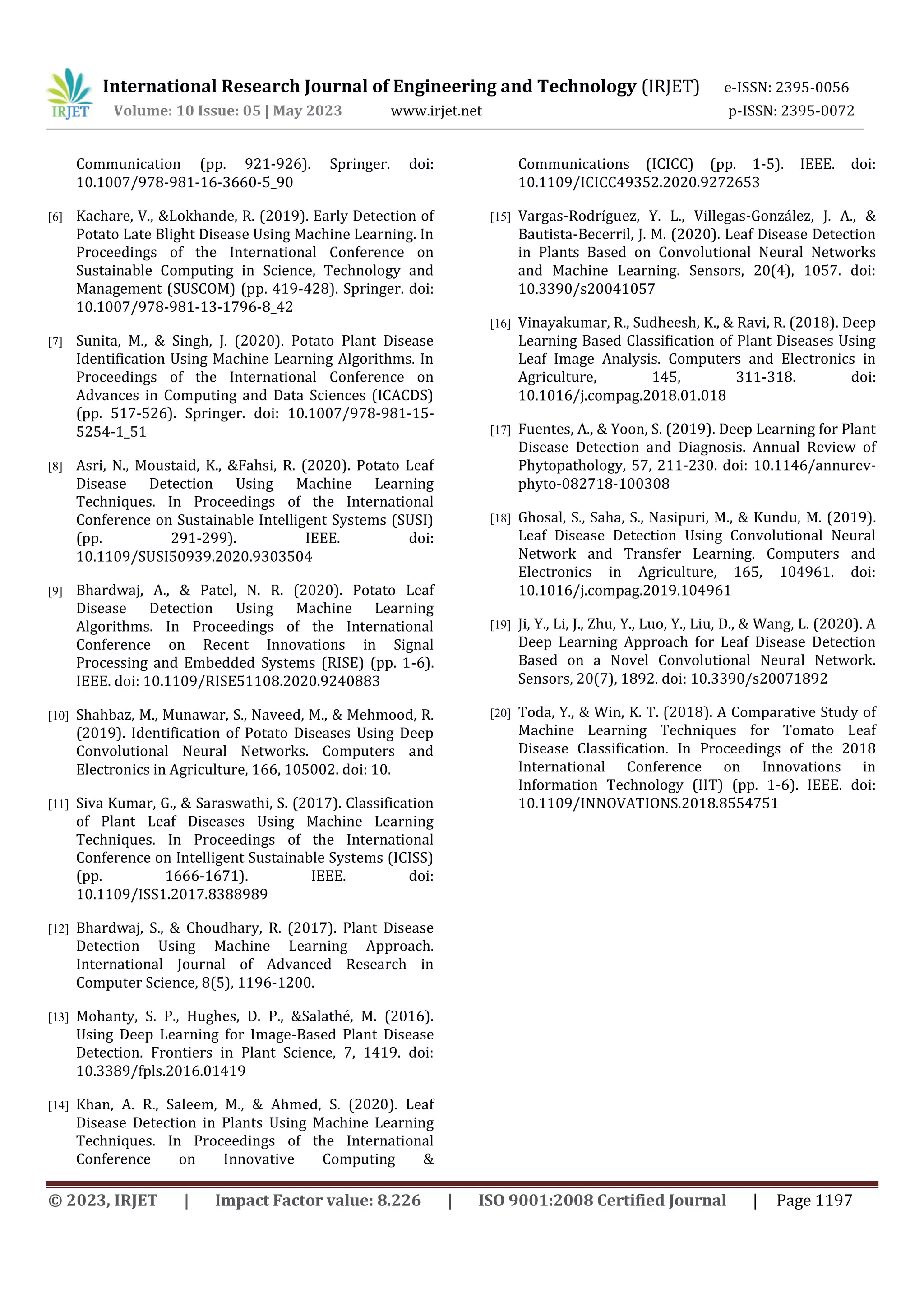 Potato leaf disease detection using convolutional neural networks | PDF