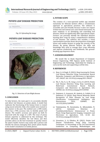 Potato leaf disease detection using convolutional neural networks | PDF