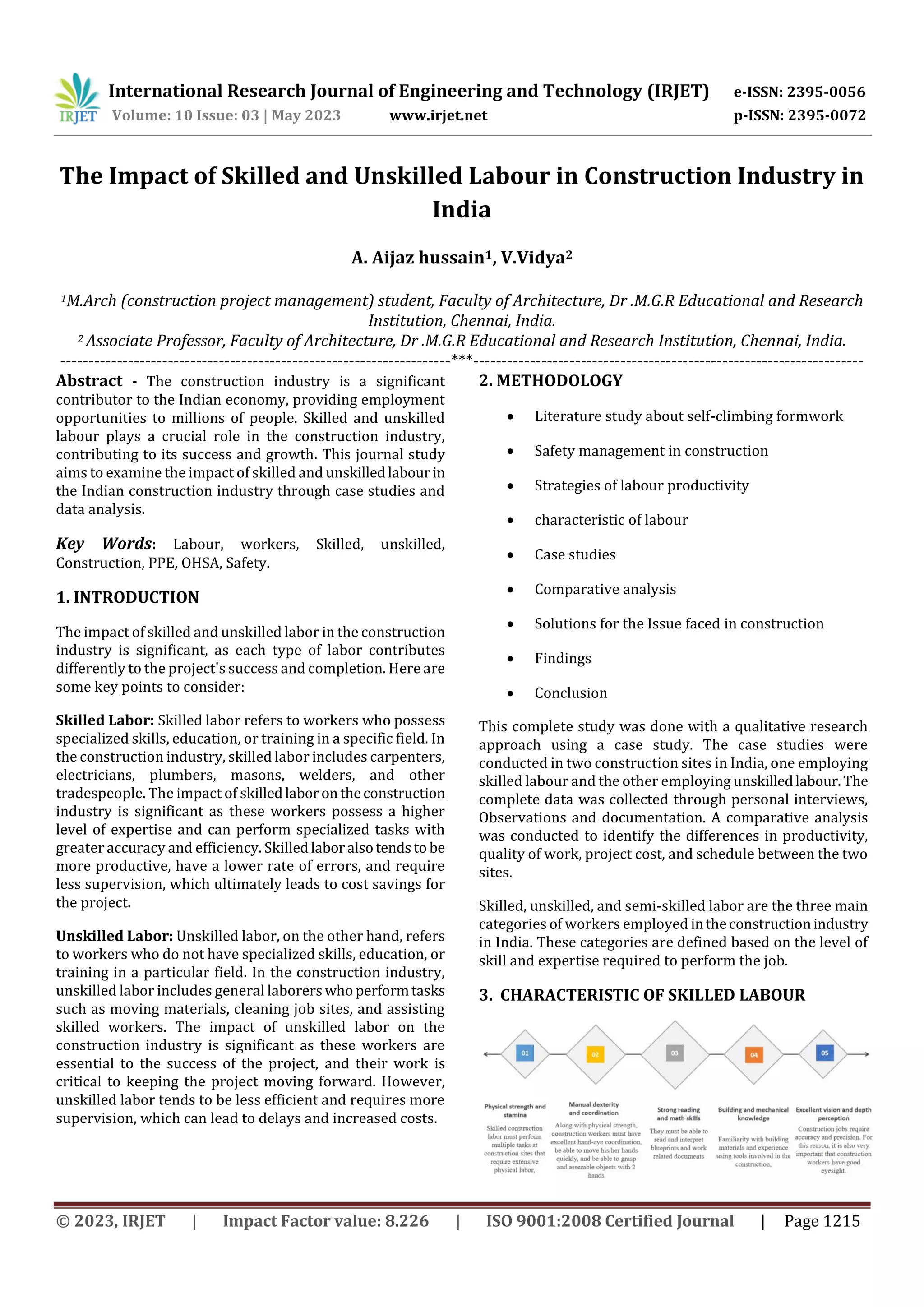 The Impact of Skilled and Unskilled Labour in Construction Industry in ...