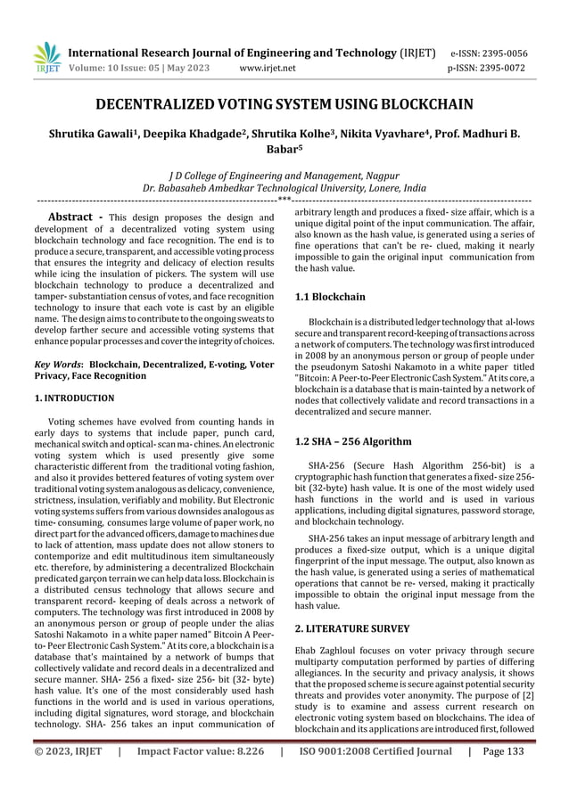 DECENTRALIZED VOTING SYSTEM USING BLOCKCHAIN | PDF | Computing | Technology & Computing