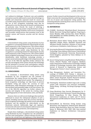 DECENTRALIZED VOTING SYSTEM USING BLOCKCHAIN | PDF