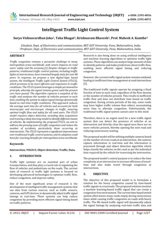 Intelligent Traffic Light Control System | PDF | Cameras and Camcorders | Consumer Electronics