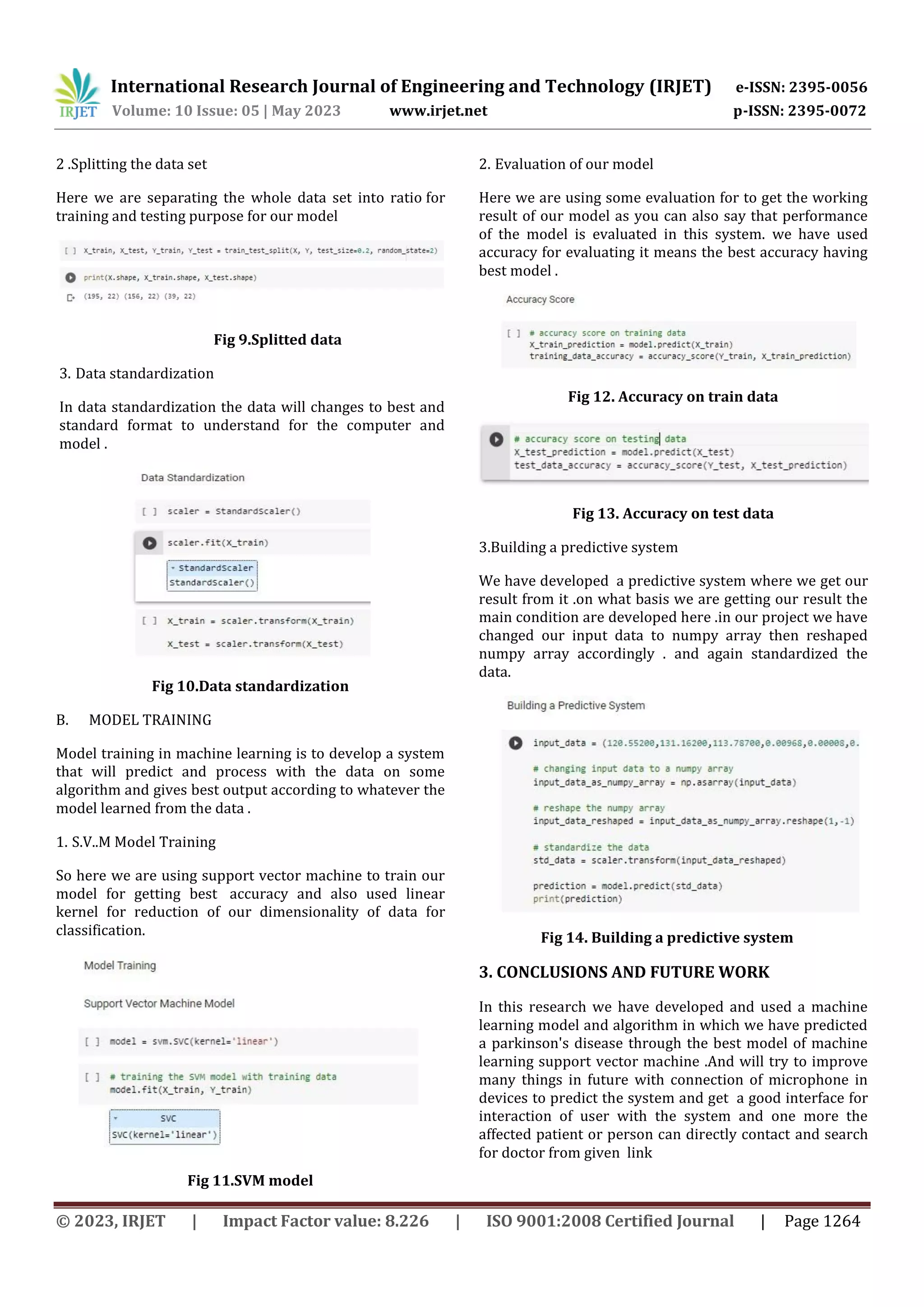 Parkinson’s disease detection system using Support vector machine | PDF