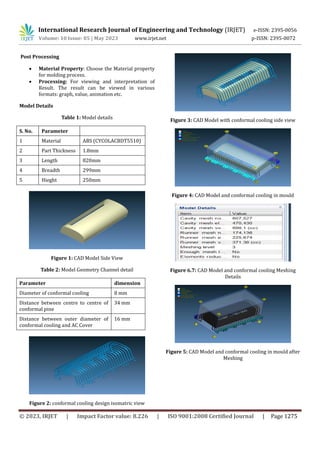 ANALYSIS OF SHRINKAGE AND WARPAGE DISPLACEMENT USING CONFORMAL COOLING | PDF