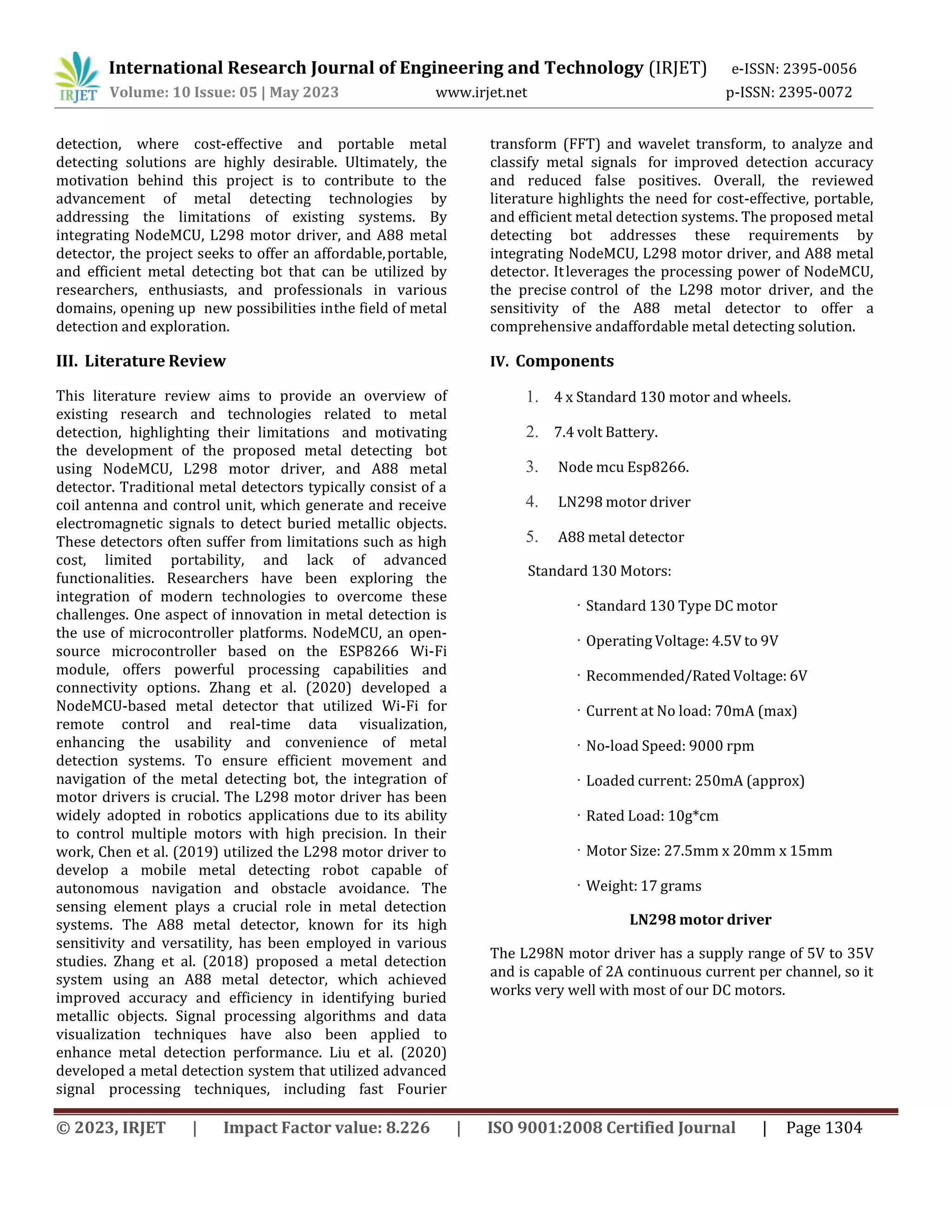 Metal Detecting Bot using NodeMCU 8266 | PDF