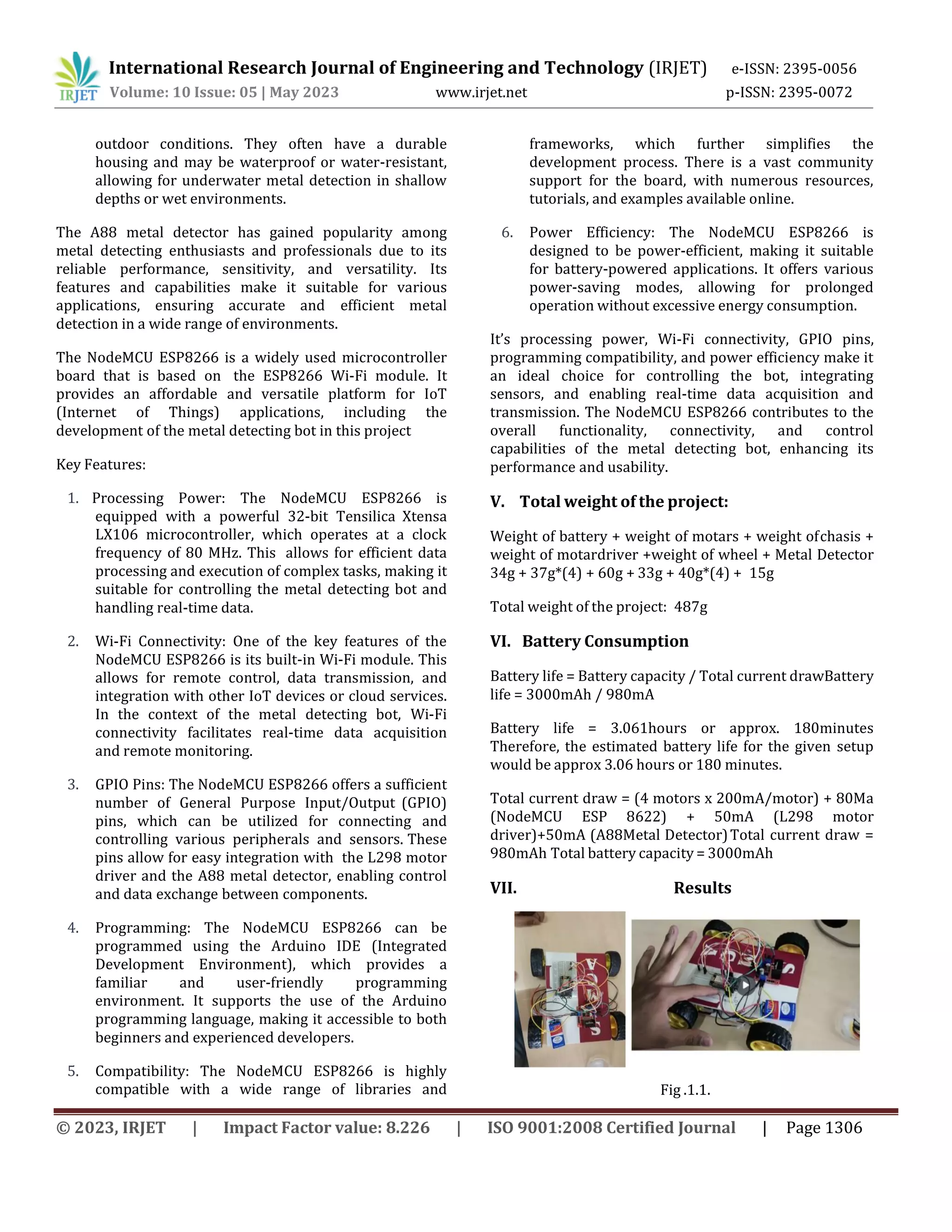 Metal Detecting Bot using NodeMCU 8266 | PDF