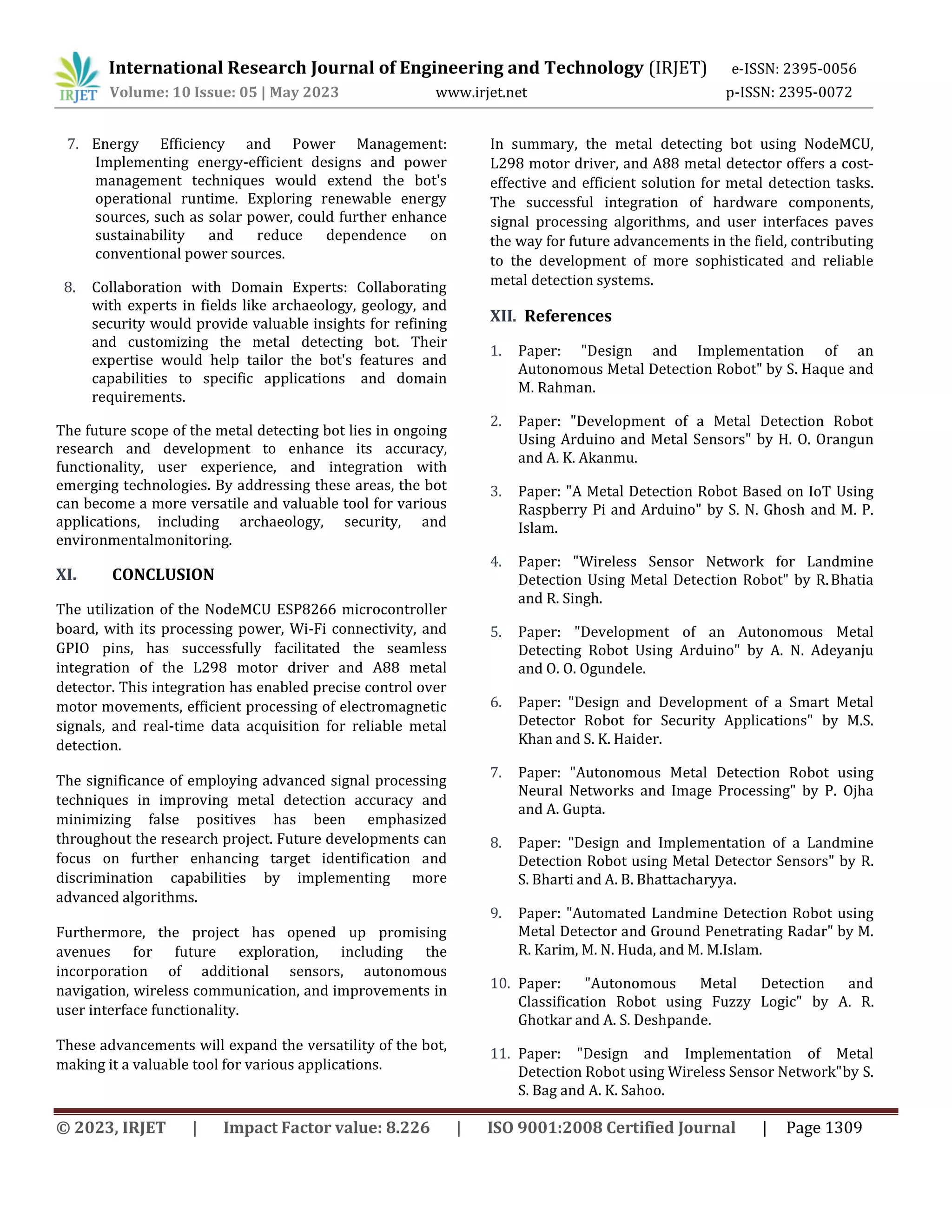 Metal Detecting Bot using NodeMCU 8266 | PDF
