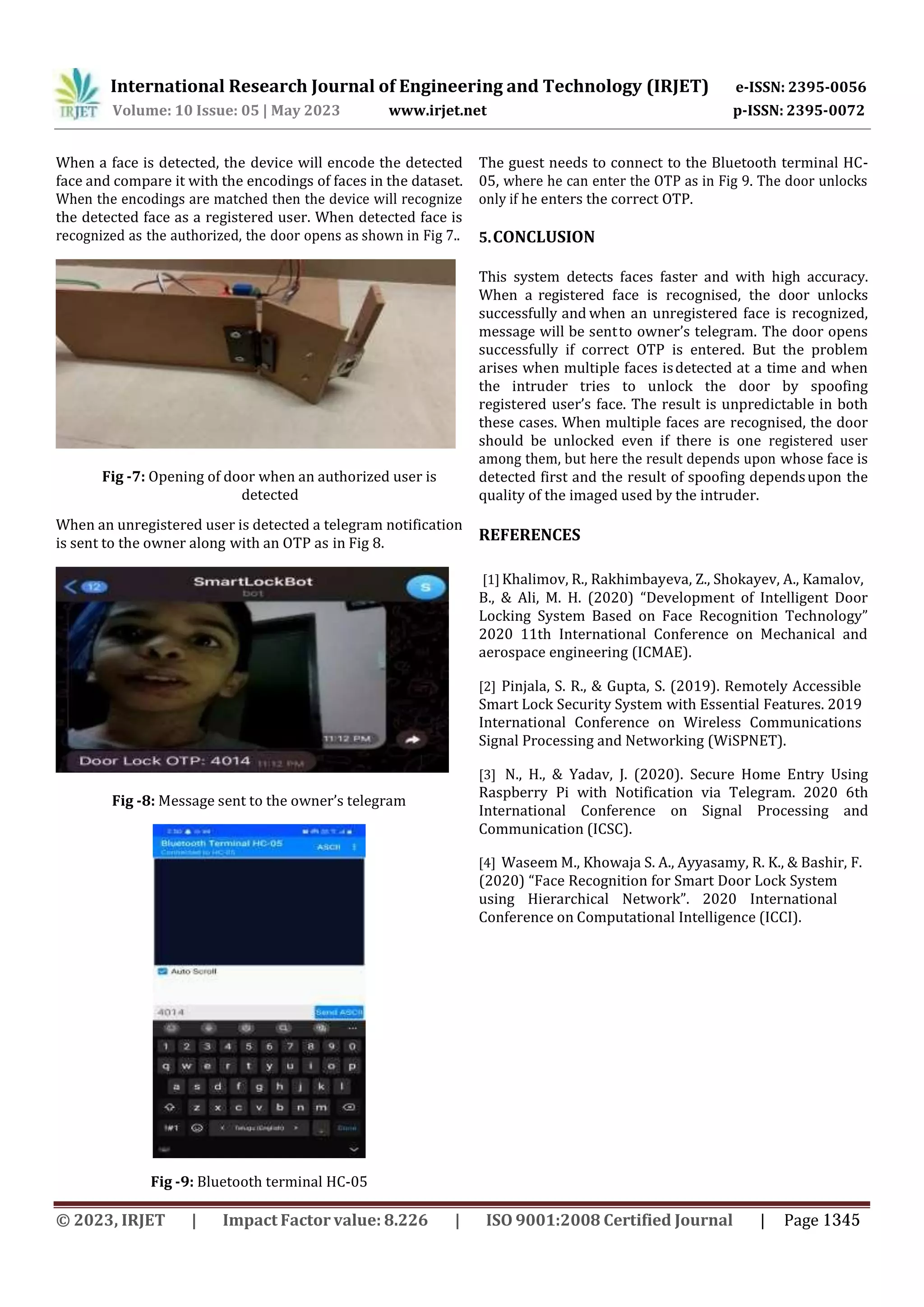AUTOMATIC DOOR UNLOCK WITH FACIAL RECOGNITION USING IoT | PDF