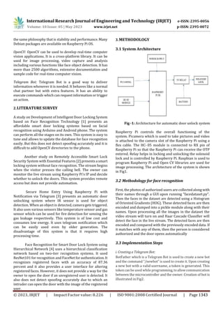 AUTOMATIC DOOR UNLOCK WITH FACIAL RECOGNITION USING IoT | PDF