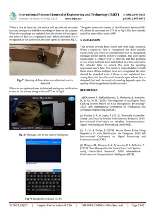 AUTOMATIC DOOR UNLOCK WITH FACIAL RECOGNITION USING IoT | PDF