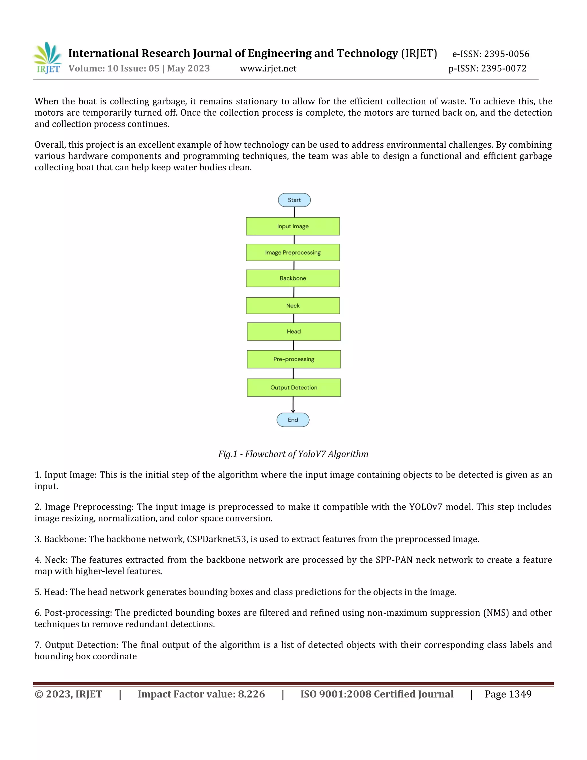 Development of Automated Trash Collecting Boat using Machine Learning | PDF
