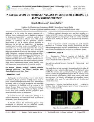 “A REVIEW STUDY ON PUSHOVER ANALYSIS OF SYMMETRIC BUILDING ON FLAT & SLOPING SURFACE | PDF ...