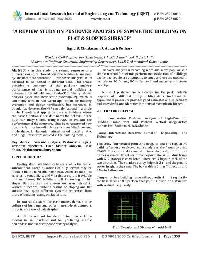 “A REVIEW STUDY ON PUSHOVER ANALYSIS OF SYMMETRIC BUILDING ON FLAT ...