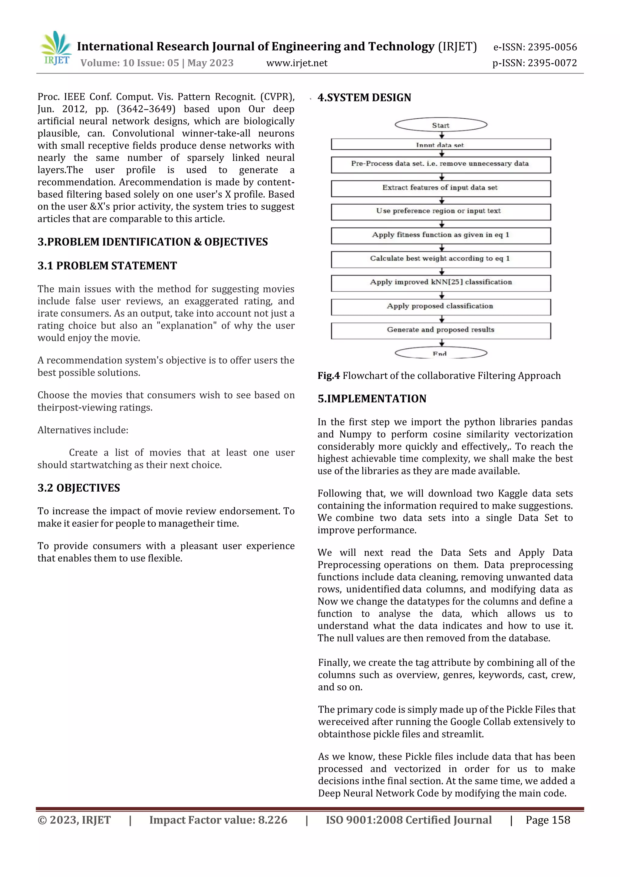Movie Recommendation System Using Collaborative Filtering Pdf