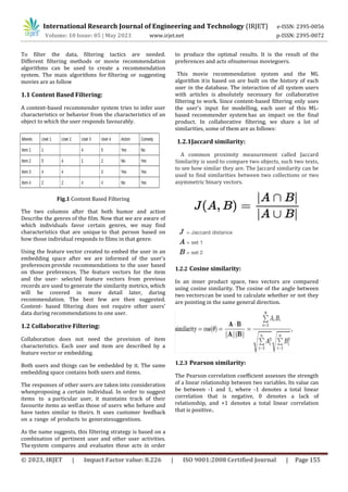 MOVIE RECOMMENDATION SYSTEM USING COLLABORATIVE FILTERING | PDF