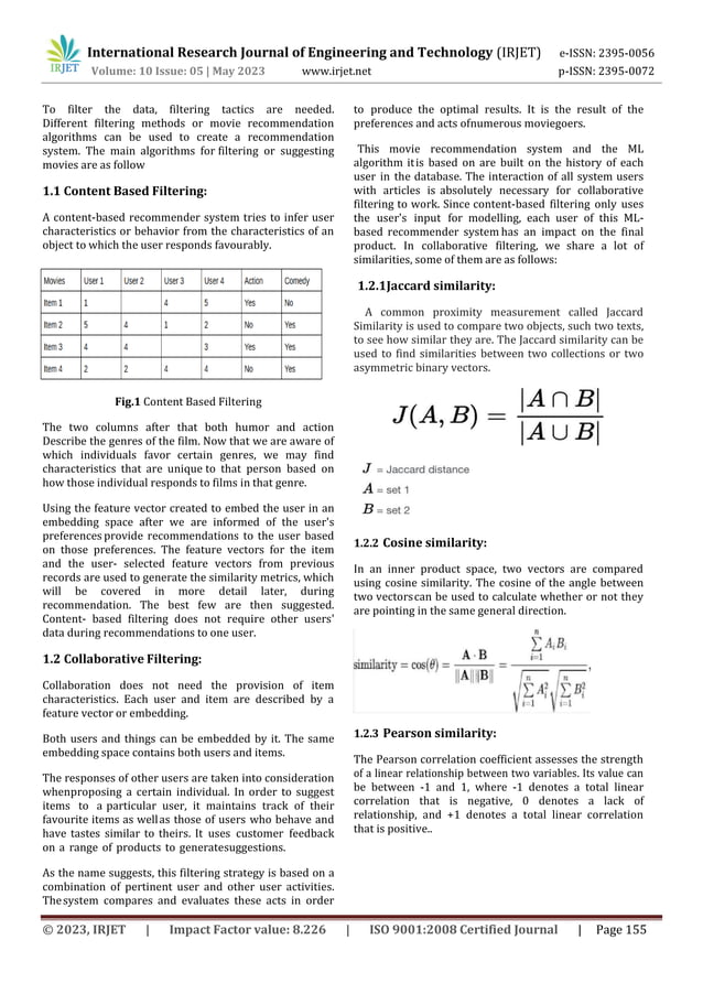 Movie Recommendation System Using Collaborative Filtering Pdf Free