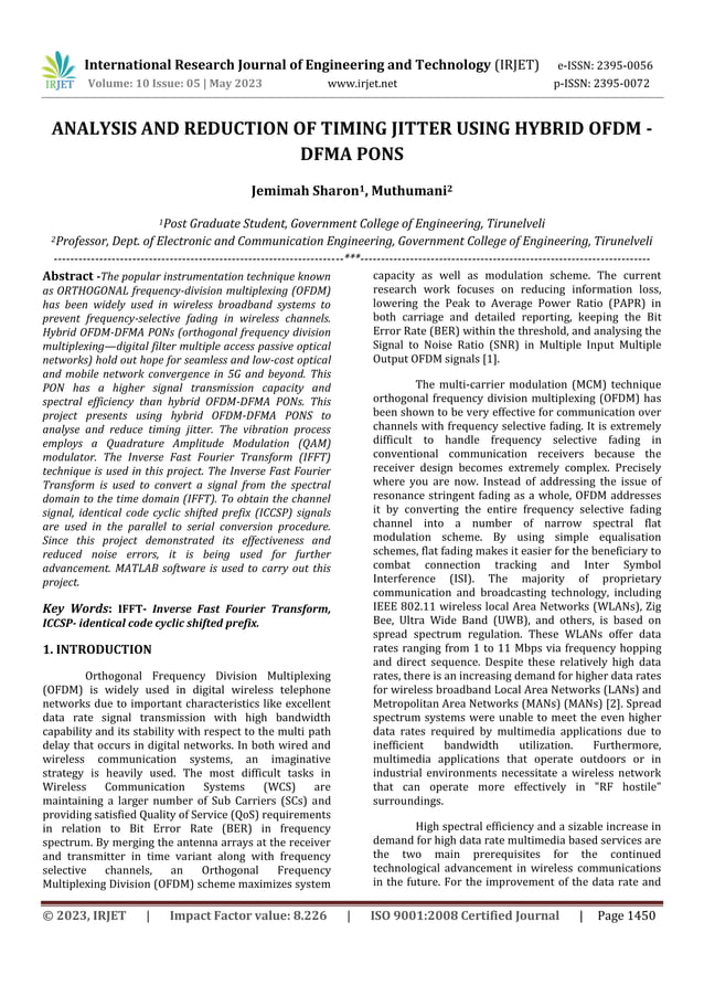 Analysis And Reduction Of Timing Jitter Using Hybrid Ofdm Dfma Pons Pdf