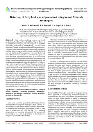 Detection of Early Leaf spot of groundnut using Neural Network techniques | PDF