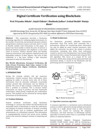 Digital Certificate Verification using Blockchain | PDF