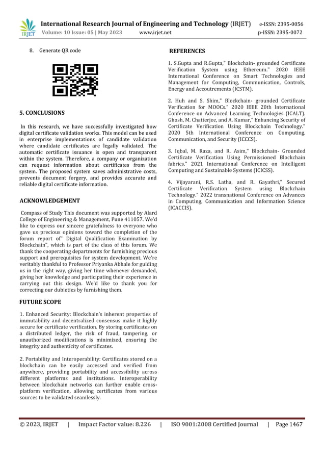 Digital Certificate Verification using Blockchain | PDF