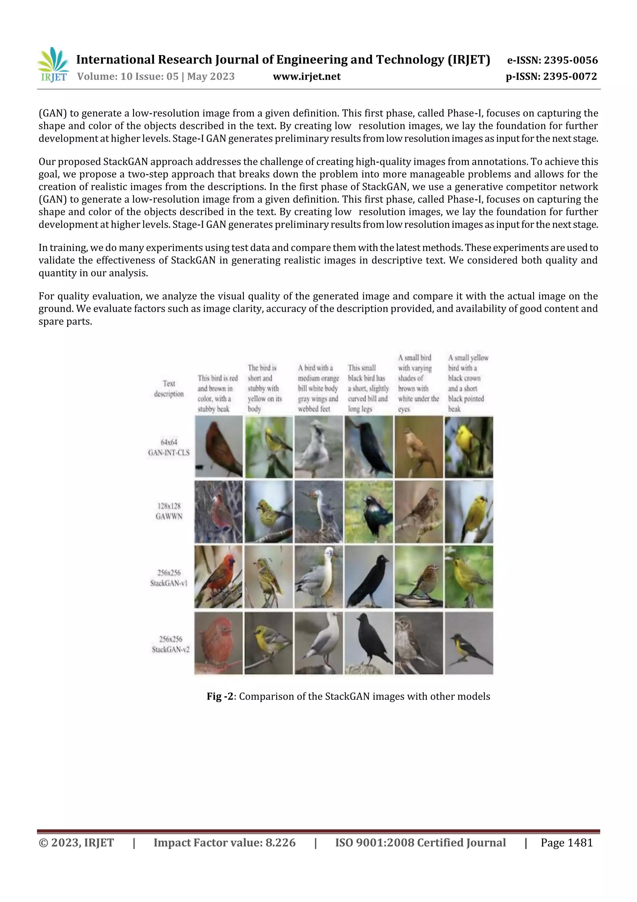 TEXT TO IMAGE GENERATION USING GAN | PDF