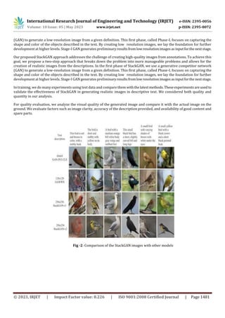 TEXT TO IMAGE GENERATION USING GAN | PDF