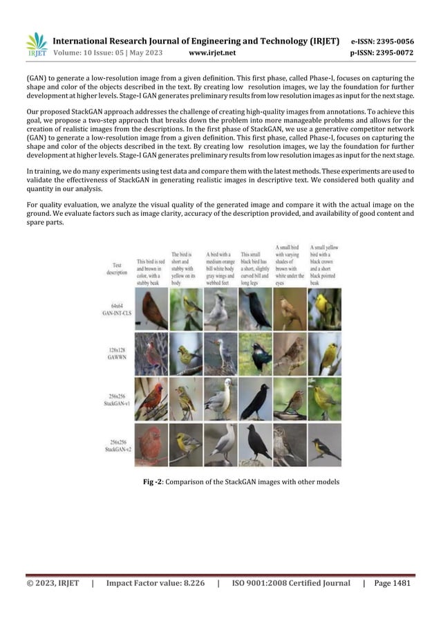 TEXT TO IMAGE GENERATION USING GAN | PDF