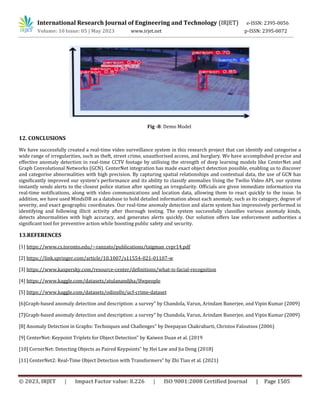 Real-time Anomaly Detection and Alert System for Video Surveillance | PDF