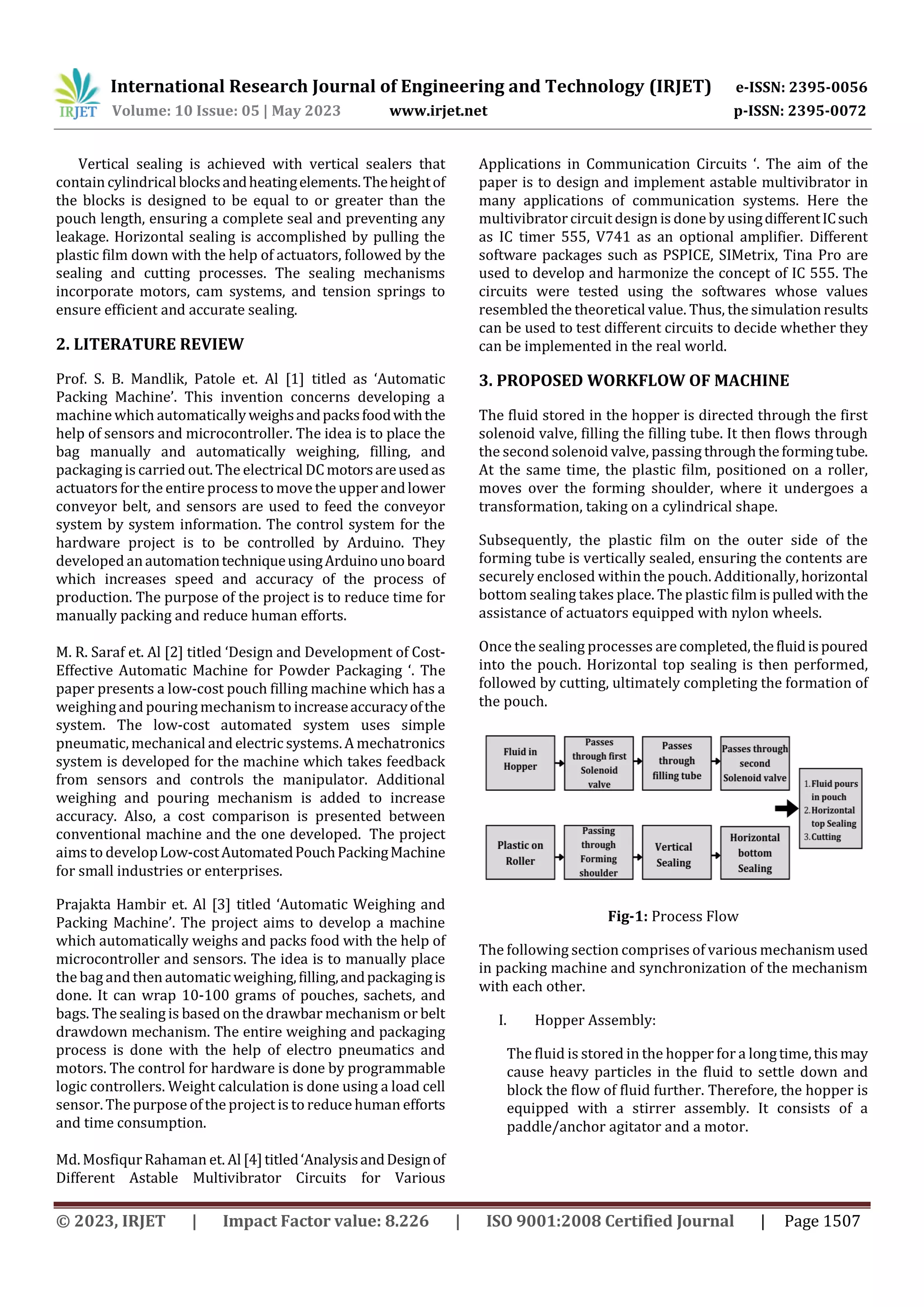 Design and Manufacturing of Automatic Pouch Packing Machine. | PDF