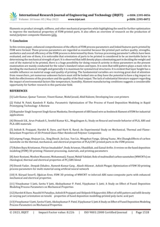 A review on different process parameters in FDM and their effects on various required outputs ...