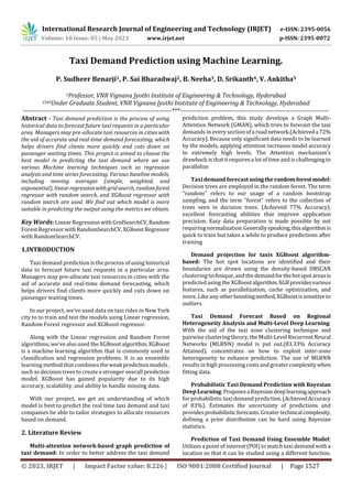 Taxi Demand Prediction using Machine Learning. | PDF