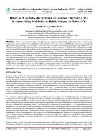 Behavior of Partially Strengthened RC Columns from Sides of the Perimeter Using Prefabricated ...