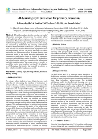 AI-Learning style prediction for primary education | PDF