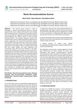 Music Recommendation System | PDF