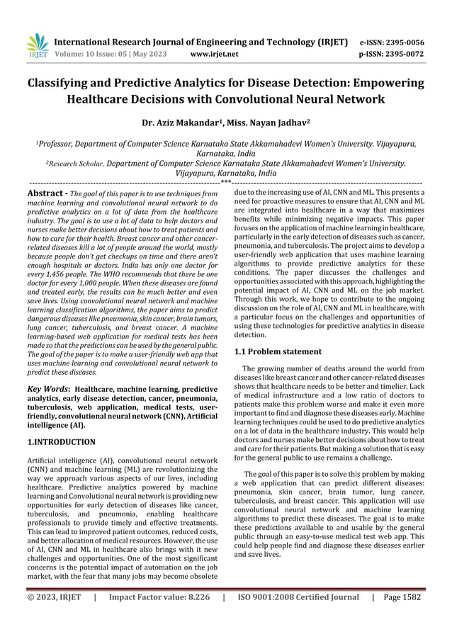 Classifying and Predictive Analytics for Disease Detection: Empowering Healthcare Decisions with ...