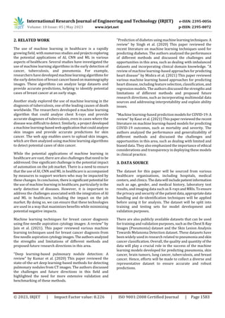 Classifying and Predictive Analytics for Disease Detection: Empowering Healthcare Decisions with ...