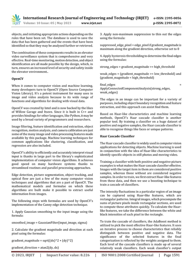 Advanced Intelligent Video Surveillance System In Elevators By Using ...