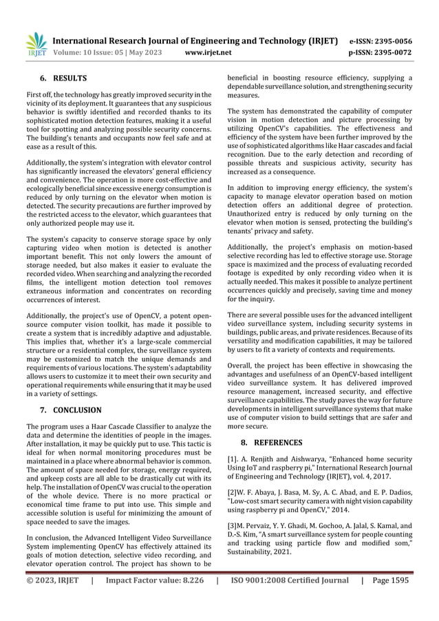 Advanced Intelligent Video Surveillance System In Elevators By Using OpenCV | PDF