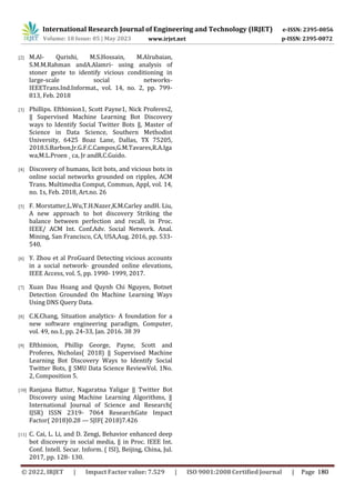 Detecting Malicious Bots in Social Media Accounts Using Machine Learning Technology. | PDF ...