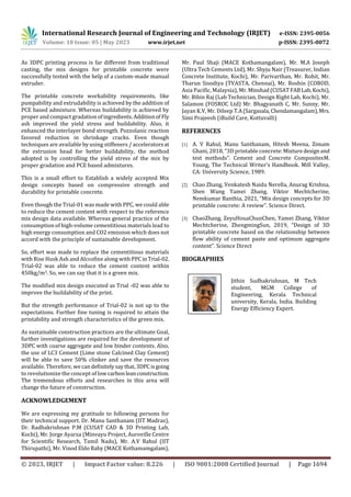 3D Printable Concrete: Mixture Design, Simulation & Test Methods | PDF