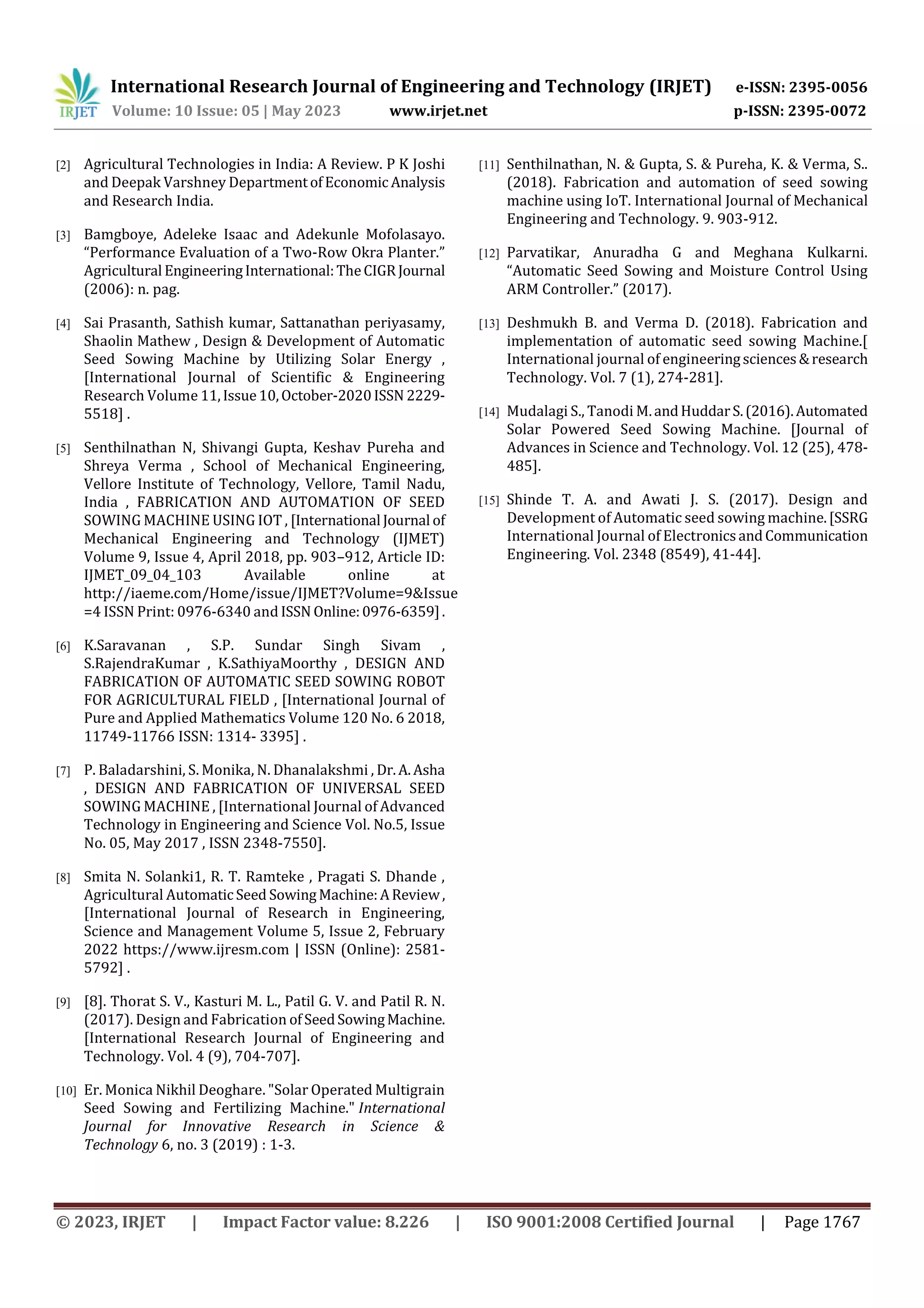 Novel Approach for Automatic Seed Sowing Machine | PDF