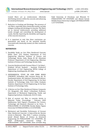 CHEMICALLY TREATED COIR FIBER REINFORCED CONCRETE | PDF