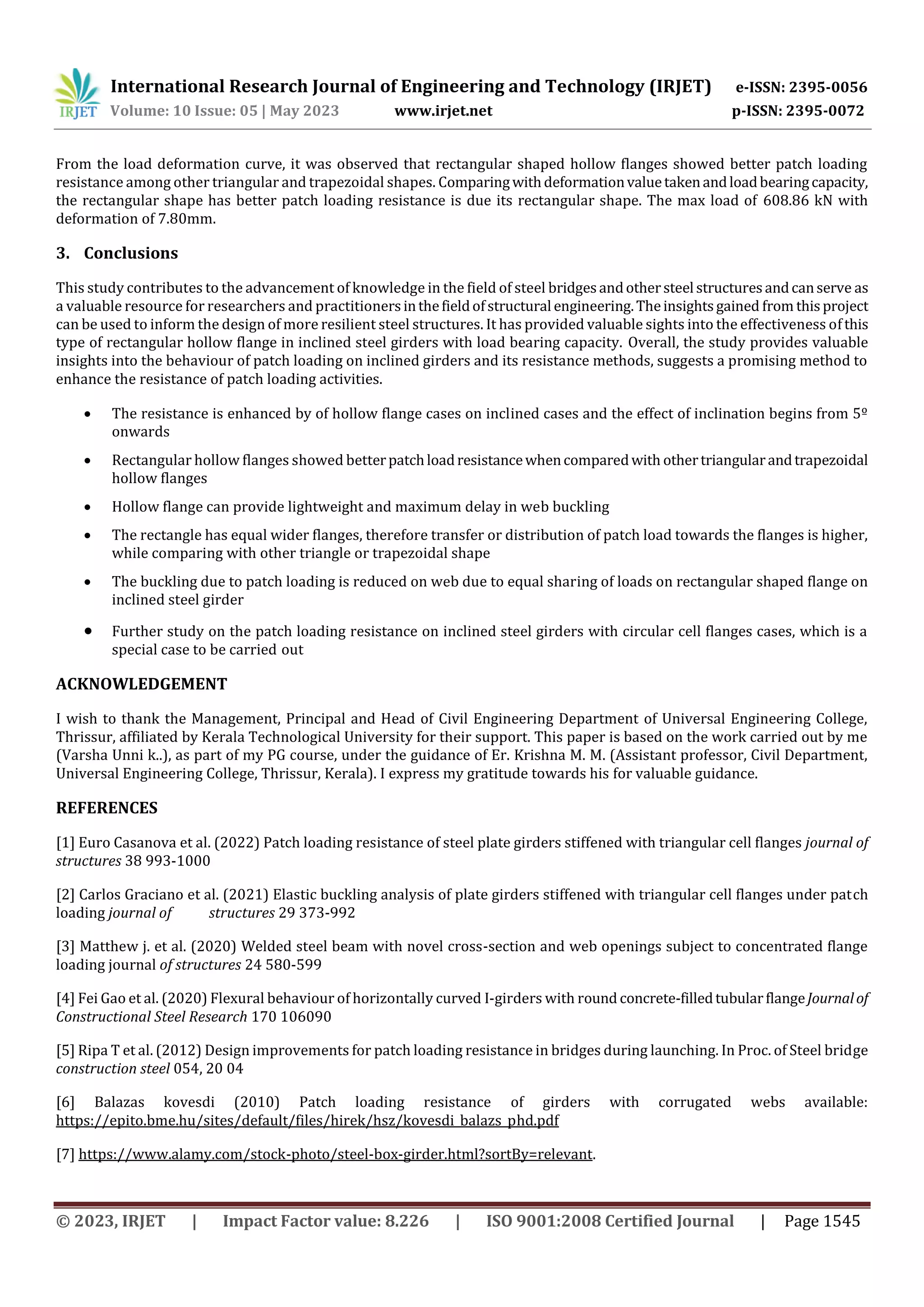 Patch Loading Resistance on Inclined steel Plate Girders with Stiffened ...