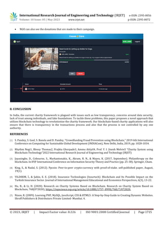 CauseVCare - A Blockchain based Charity DApp | PDF | Stocks and Bonds | Personal Investing