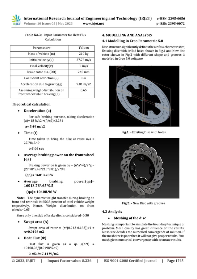 "DESIGN AND ANALYSIS OF BRAKE DISC PLATE USING FINITE ELEMENT ANALYSIS ...