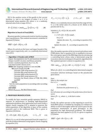 Modified Mountain Gazelle Optimizer Based on Logistic Chaotic Mapping and Truncation Selection ...