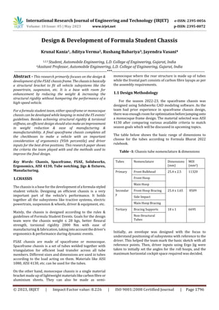 Design & Development of Formula Student Chassis | PDF