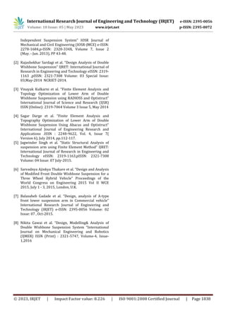 STRESS ANALYSIS & OPTIMIZATION OF A LOWER CONTROL ARM OF SUSPENSION ...
